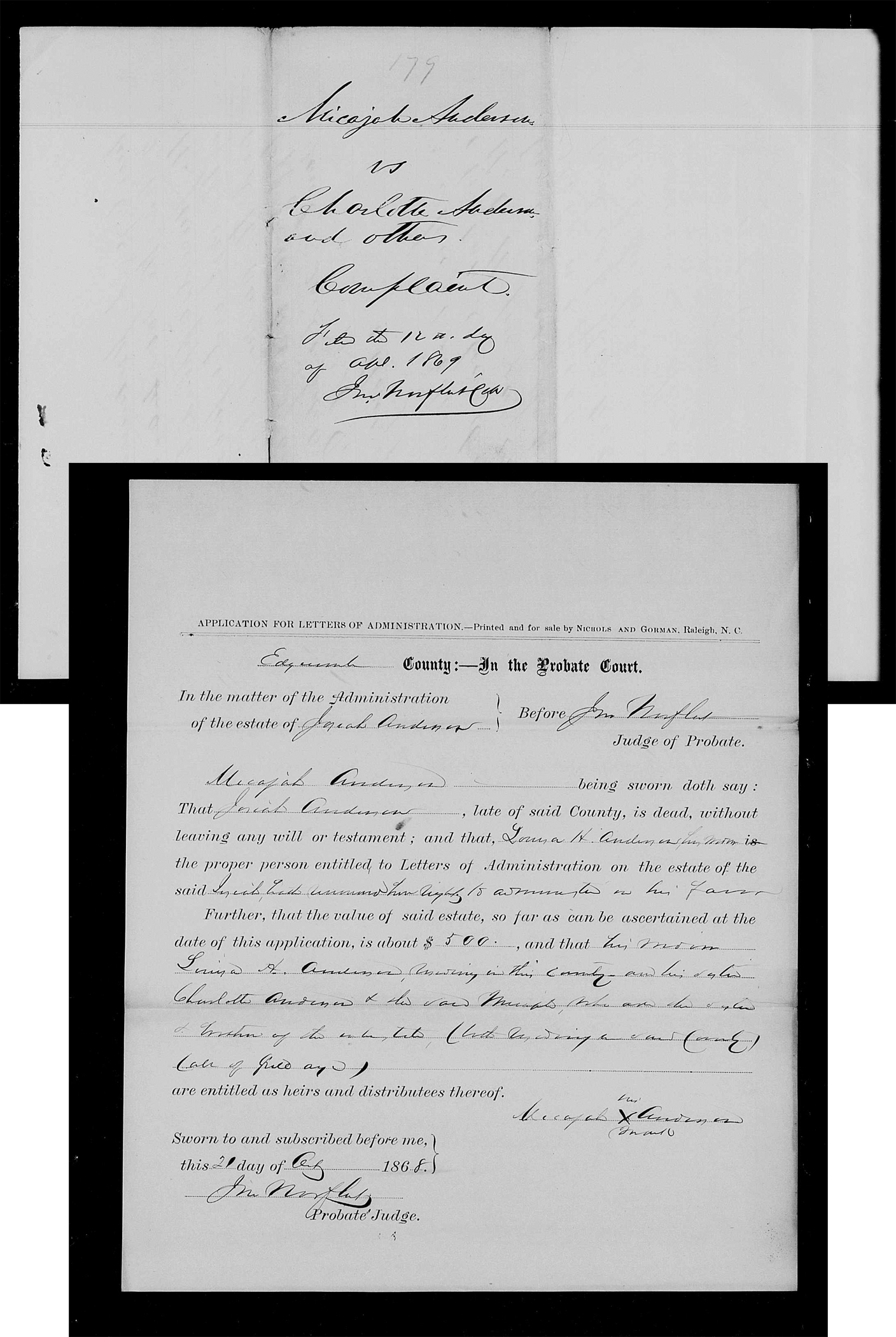 Misc Notes | Andersons of Colonial N. Carolina